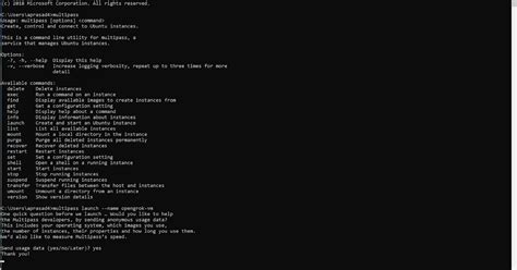 managing vms in ubuntu windows multipass