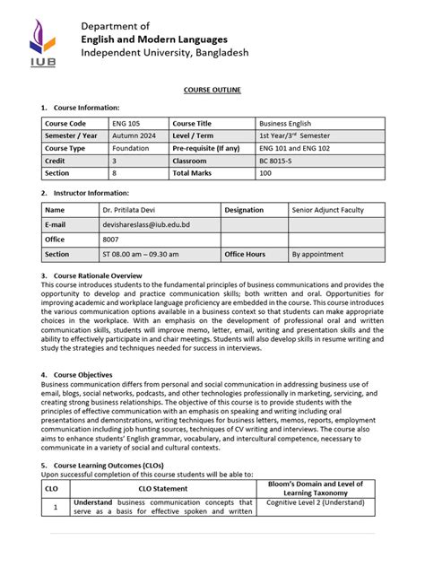 Course Plan Pdf Communication Lecture