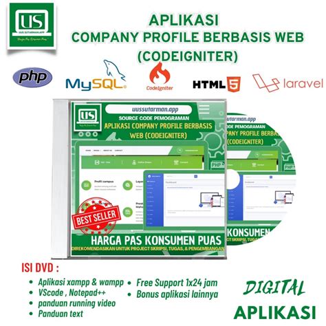 jual source code aplikasi company profile berbasis web codeigniter