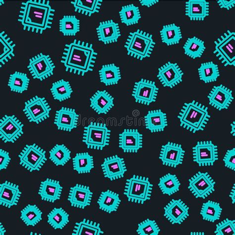 Elaboratore Di Linea Con Microcircuiti Licona Cpu Isolava In Modo Perfetto Lo Sfondo Nero Chip