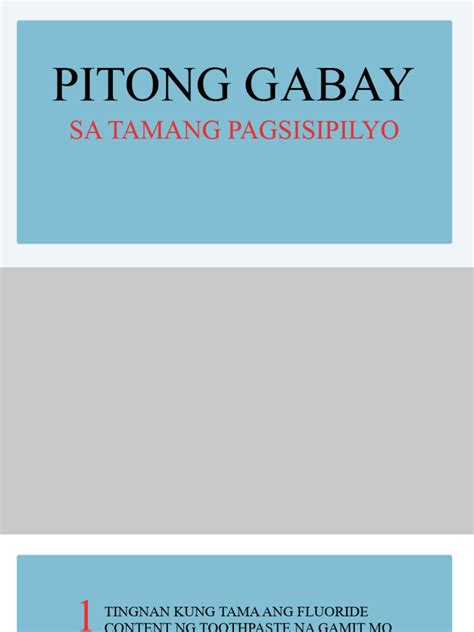 Tamang Pagsisipilyo Pdf