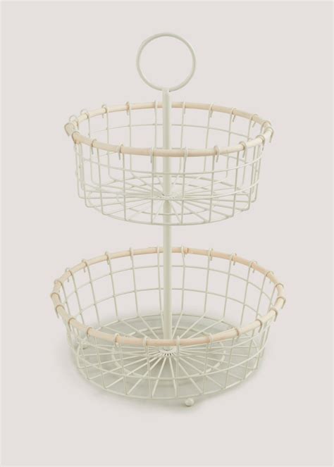 2 Tier Metal Wire Basket Matalan