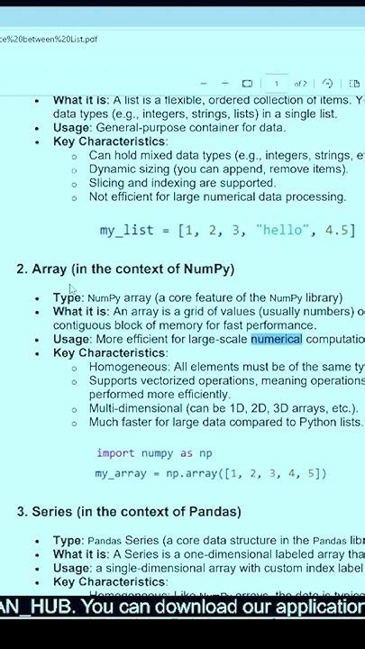 List Vs Array Coding Shortsfeed Pythonchallenge Dataanalyst