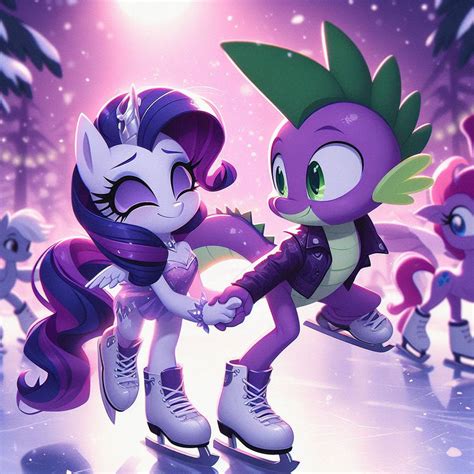 Spike And Rarity Ice Skating By Stitchfan08steven On Deviantart