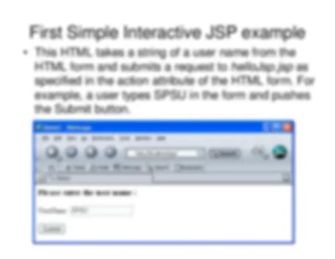 First Simple Interactive Jsp Example Lecture Notes Programming