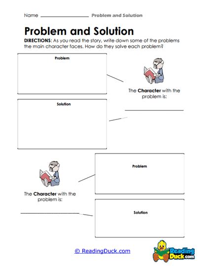 Problem And Solution Worksheets Writing Series Reading
