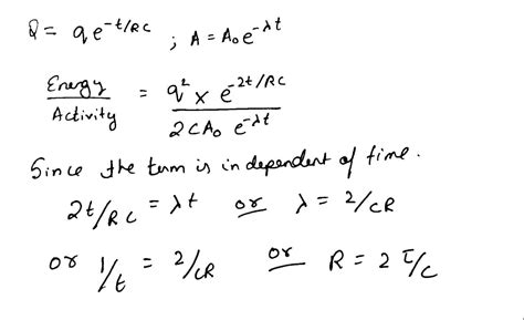 A Charged Capacitor Of Capacitance C Is Discharged Through A Resistance R A Radioactive Sample
