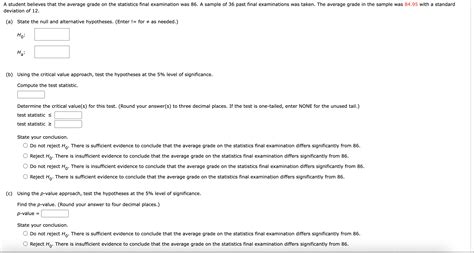 Solved Compute The Test Statistic Determine The Critical Chegg Com