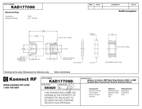 Adapter In Series Smp Male Plug Catchers Mitt To Smp Straight Male