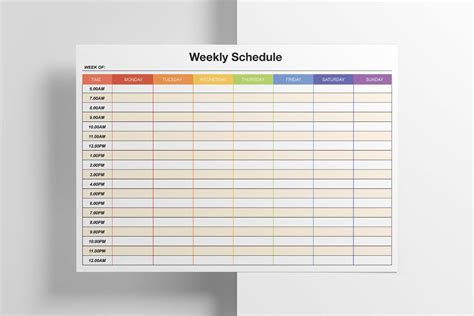 Weekly Timetable Plannerhourly Weekly Schedule Templateweekly Hourly