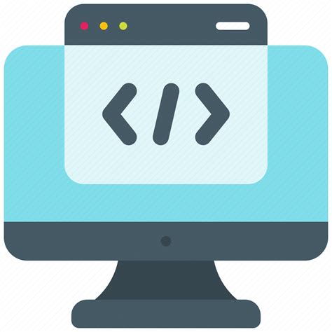 Coding Computer Code Monitor Program Programming Screen Icon