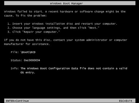 The Boot Configuration Data File Is Missing Error Code Xc Earth S Lab