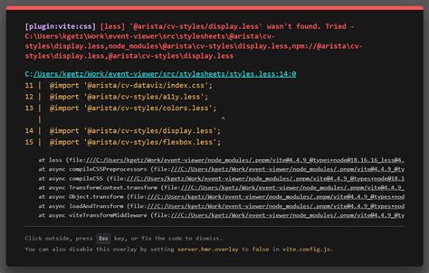 Caret In On Screen Error Output Points To The Wrong Line · Issue 14312 · Vitejsvite · Github