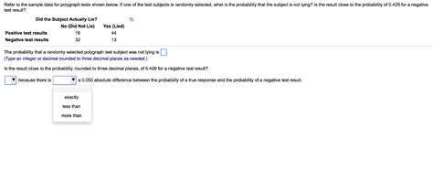 Solved Refer To The Sample Data For Polygraph Tests Shown
