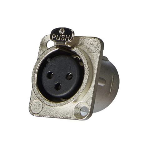 Steel Xlr Chassis Mount Female Audio Connector