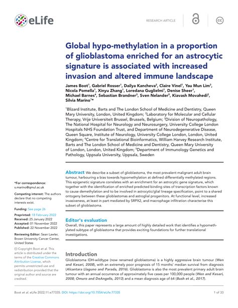 Pdf Global Hypo Methylation In A Proportion Of Glioblastoma Enriched