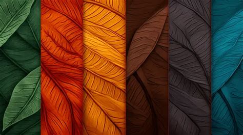 Artistic Vector Leaf Patterns With Texture And Style Background