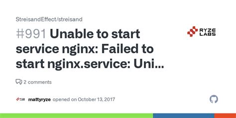 Unable To Start Service Nginx Failed To Start Rvice Unit