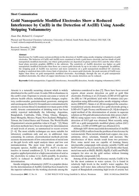 Pdf Gold Nanoparticle Modified Electrodes Show A Reduced Interference