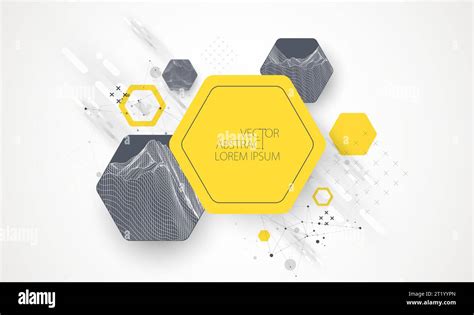 Modern Science Or Technology Abstract Background Using Hexagonal Shapes Wireframe Spot Surface