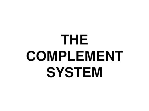 Ppt The Complement System Help Complement A Group Of Sequentially