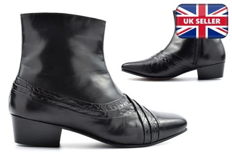 Mens Cuban Heel Boots Mens Leather Boots Ankle Boots Cuban Heels