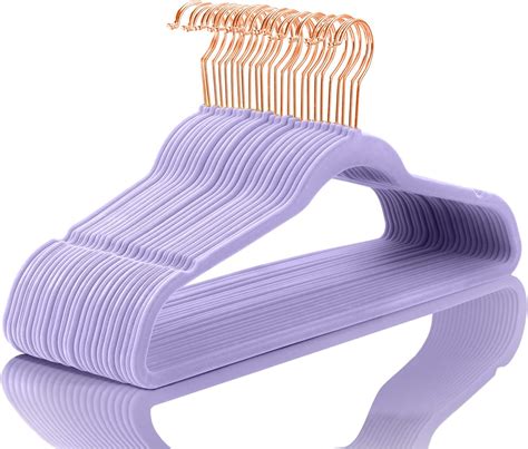 Mizgi Premium Velvet Hangers 60 Pack Heavy Duty Non Slip Felt