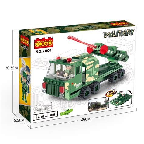 Cogo 184 Pcs 3d Educational Bricks Play Set Military Tank Building