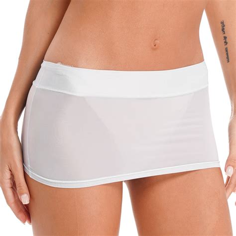 Us Womens Mesh Stretchy Bodycon Slim Ultrashort Micro Mini Hip Skirt