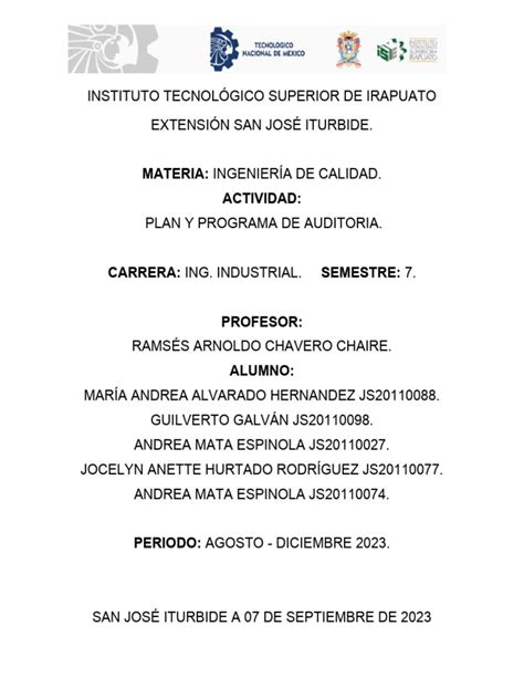 Plan Y Programa De Auditoria 3 Pdf Auditoría Contralor