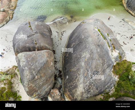 Aerial View Of The Beach In Elephant Rocks Western Australia