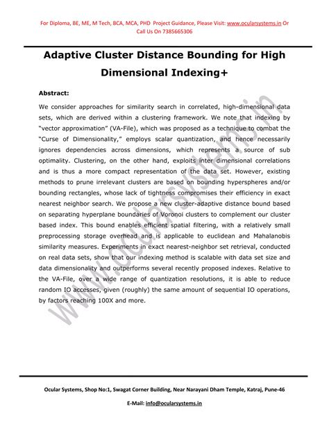 Adaptive Cluster Distance Bounding Doc Search Internet