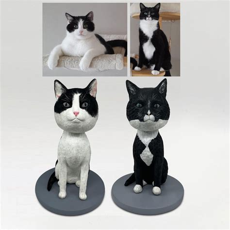 Custom Cat Bobblehead From Photo Personalized Cat Statue Hand