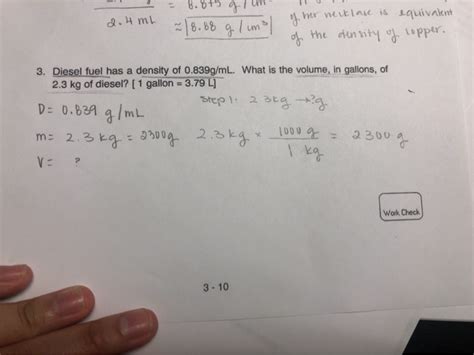 Solved Name D Density And Specific Gravity Problems Chegg