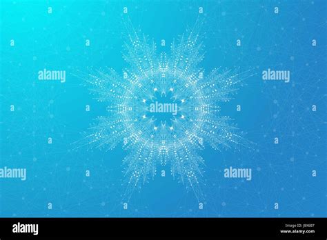 Geometric Abstract Background With Connected Line And Dots Molecular Structure Dna Or Neuron