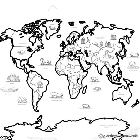 Map Coloring Pages Free And Printable Worksheets Library