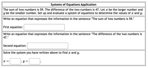 Solved The Sum Of Two Numbers Is The Difference Of The Chegg Com