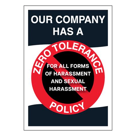 Zero Tolerance Sexual Harassment Poster Safetysigns4less