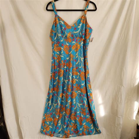 Sofia By Sofia Vergara Intimates And Sleepwear Sofia Vergara Nightgown Slip Aqua Orange Nwt