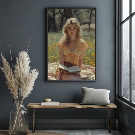 Dreamy Hollywood Starlet Vertical Print Vintage Blonde Girl Snapshot