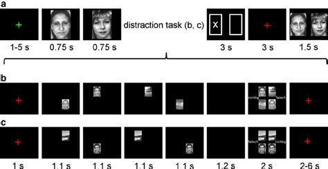experimental paradigm a c the task involved a memory task a