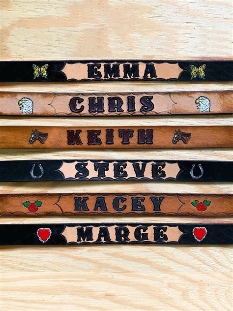 Personalized Classic Leather Name Belt Peronalized Custom Handmade