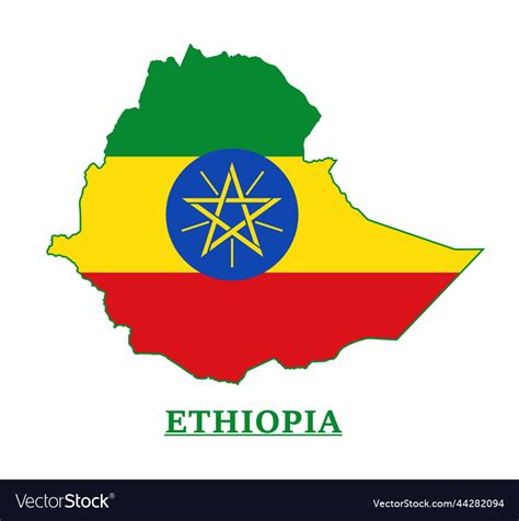ethiopia national flag map design royalty free vector image