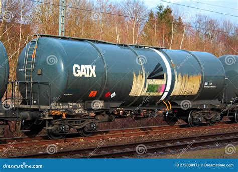 Netzschkau Germany March 10 2023 A Side View Of A Gray Tanker