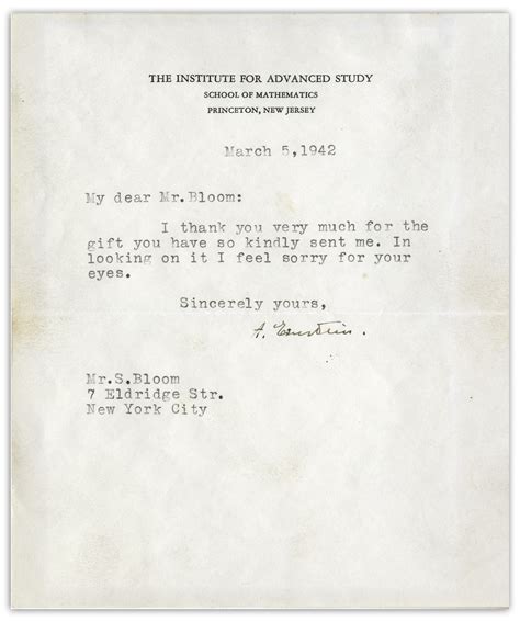 Lot Detail Albert Einstein Wwii Dated Typed Letter Signed