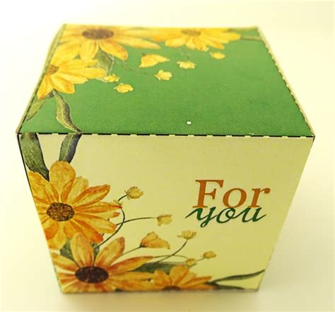 Printable Cube Box Template Yellow Flowers Written For You Special For Your Loved Ones Etsy