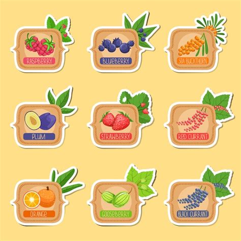 Premium Vector Jam Label Sticker Collection Of Templates In Square Frames
