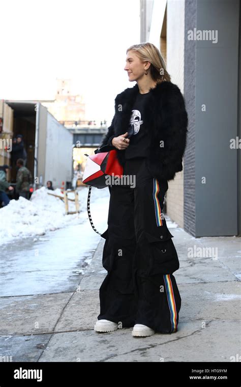 New York 10 Feb 2017 Sara Klausing Seen Outside Milly Show Ny Fashion Week Rtw Fw17 18