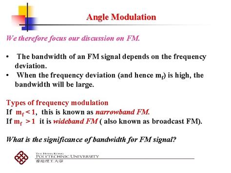 Angle Modulation Objectives To Introduce Phase Modulation Pm