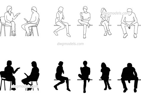 People Sitting Dwg Free Cad Blocks Download